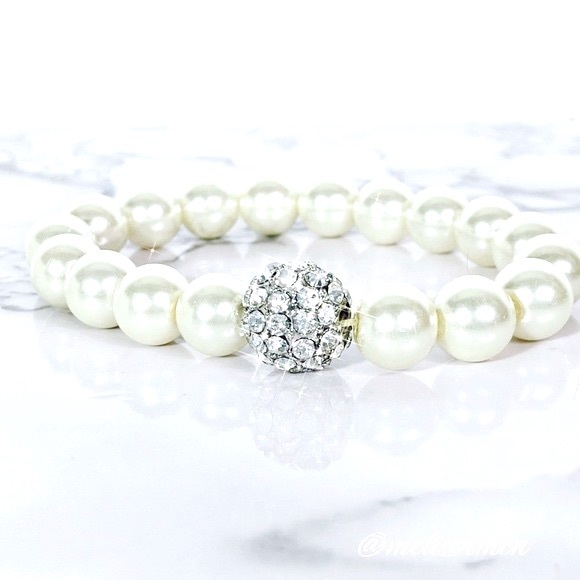 Prom Pageant Bridal | Jewelry | Faux Pearl Stretch Bracelet With ...